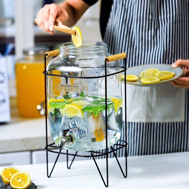 Lead-Free Glass Juice Can Household Wine Fermentation Jar with Faucet ...