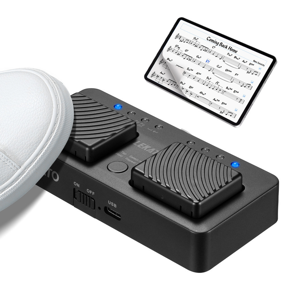 LEKATO Bluetooth Wireless Page Turner Pedal Rechargeable Portable ...