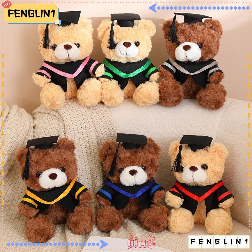 FENGLIN Sitting Bear Doll, Graduate Graduation Gown Teddy Bear Doll ...