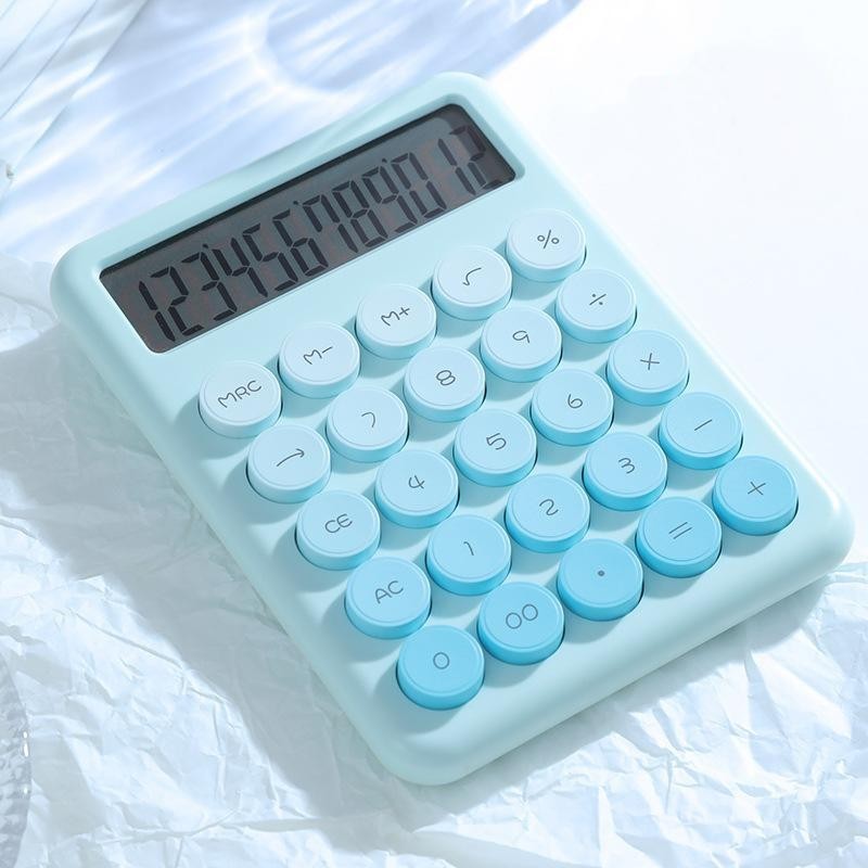 Ossayi 12-Digit Calculators Large Display Mechanical Dot Keyboard Back ...