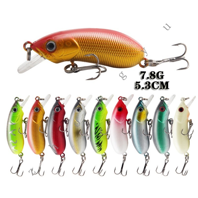 Artificial Bait Fishing Freshwater Long Throwing Slow Sinking Minnow 50cc 5.3cm/7.8g Dazzling ...