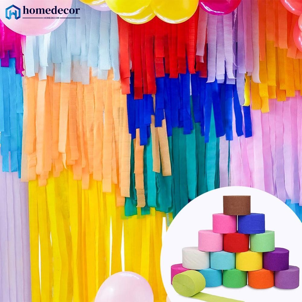 HOMEDECOR 1Pc 4.5*25m Color Crepe Paper Streamers Tissue Paper Roll ...