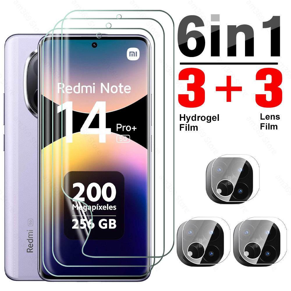 6in1 For Xiaomi Redmi Note 14 Pro+ 5G Screen Protector Hydrogel Film ...