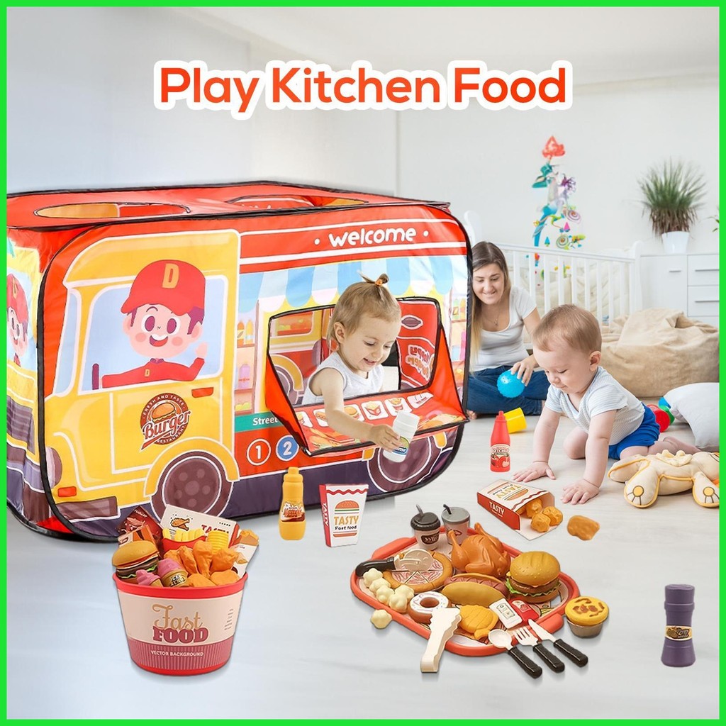 Play Food Set for Kids Play Kitchen Accessories Role Toys Realistic ...