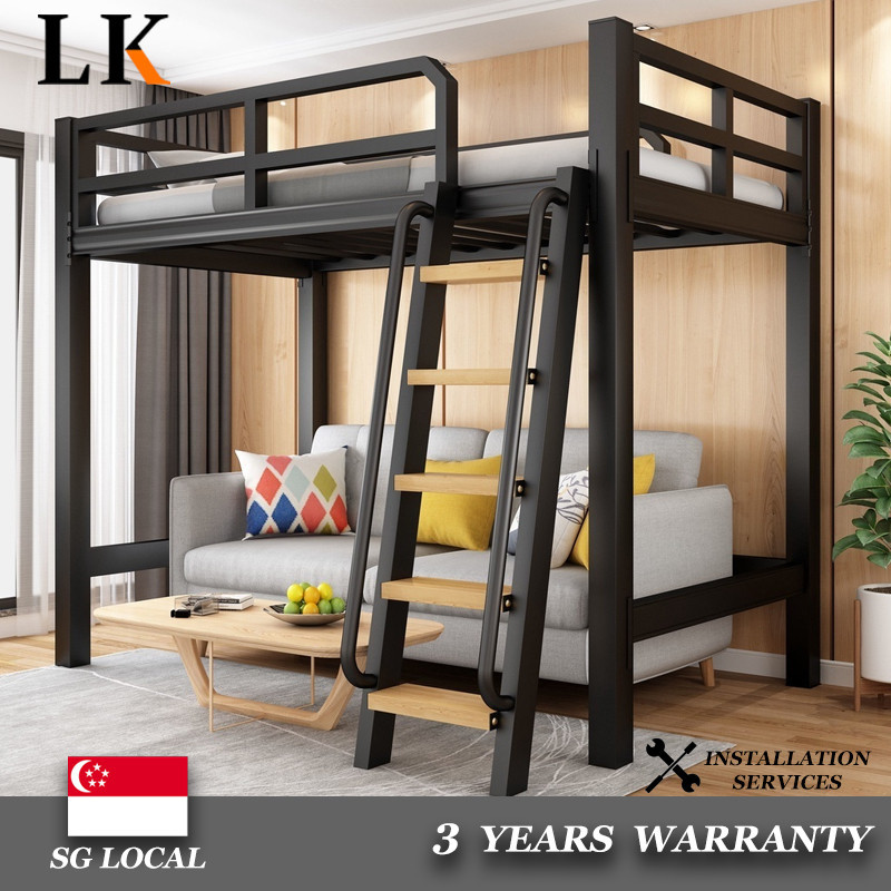 LK Loft Bed Space-saving Bed Frame Person Duplex Split-level Hammock ...