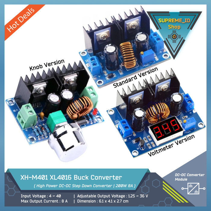 Xh-m401 XL4016 DC Step Down Voltage Regulator Buck Converter | 8a 200W | Shopee Singapore