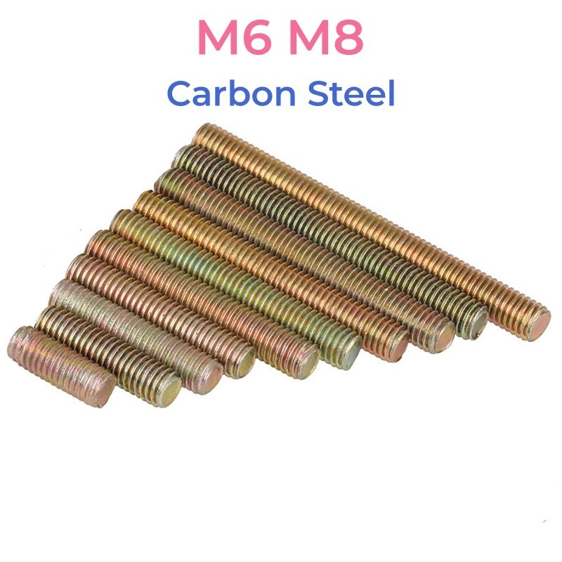 Metric Color Zinc Plated Carbon Steel Full Threaded Rod M6 M8 Full ...