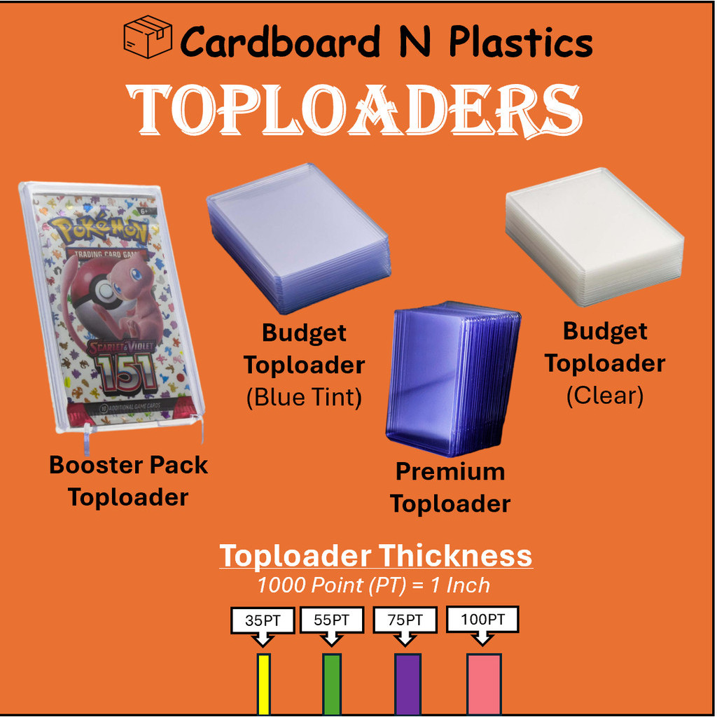 Cheapest 3"x4" Toploader High Quality 35/55/75/100PT OEM UltraPro Top ...