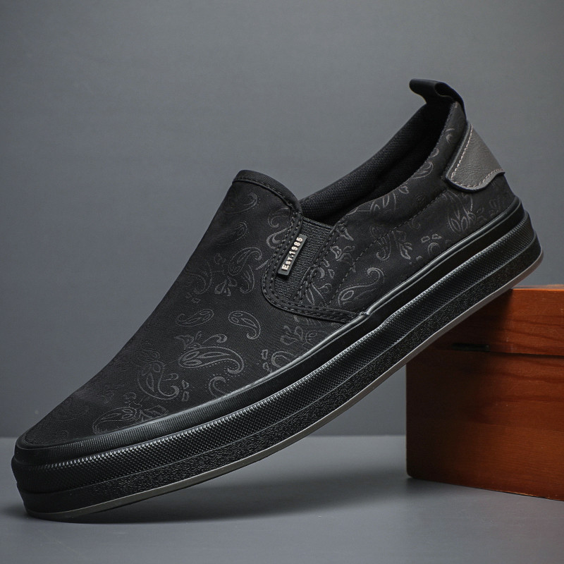Shanbu Printed Fabric Slip On Loafers New Model 2024 Cool Silk Material ...