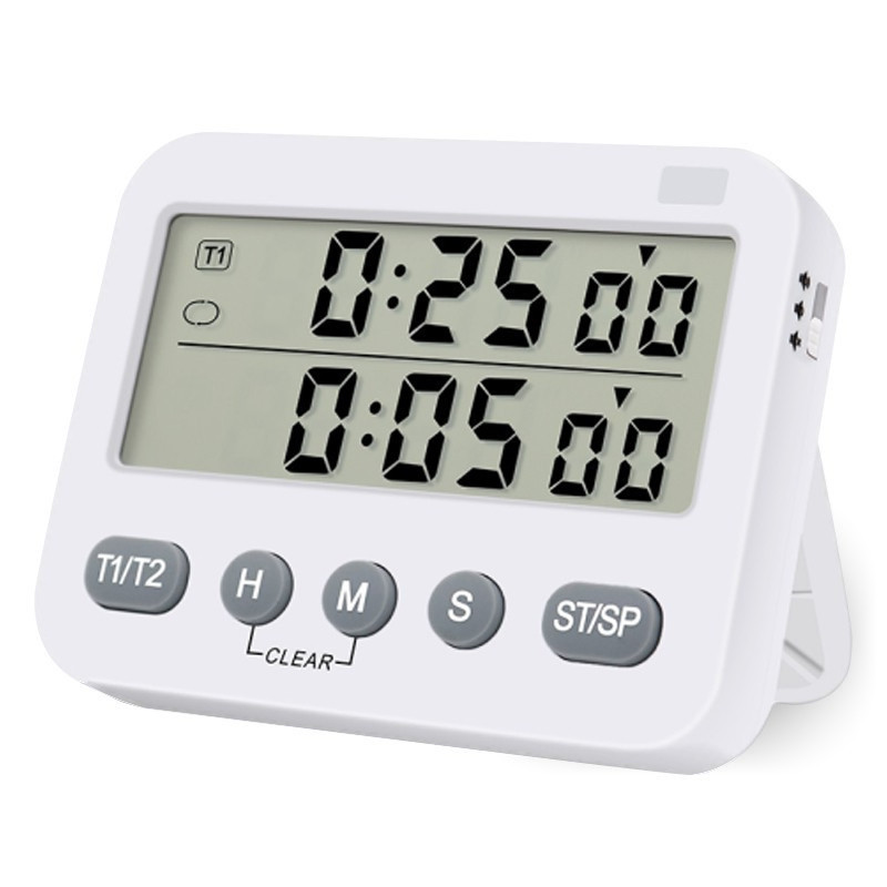 Dual Display Digital Kitchen Timer Cooking Timer Dual Count Up ＆ Down Timer with Magnetic Back ...