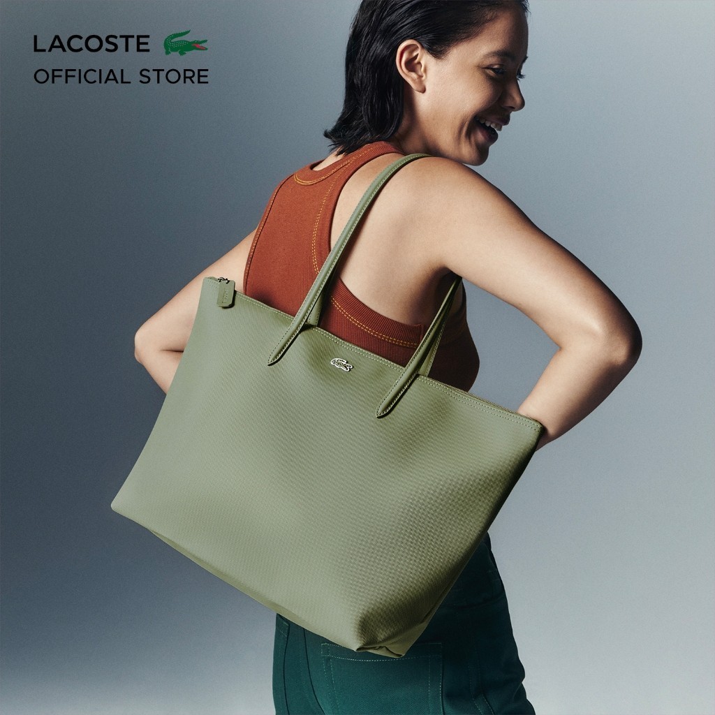 Lacoste Women s L.12.12 Concept Large Tote Kaki Shopee Singapore