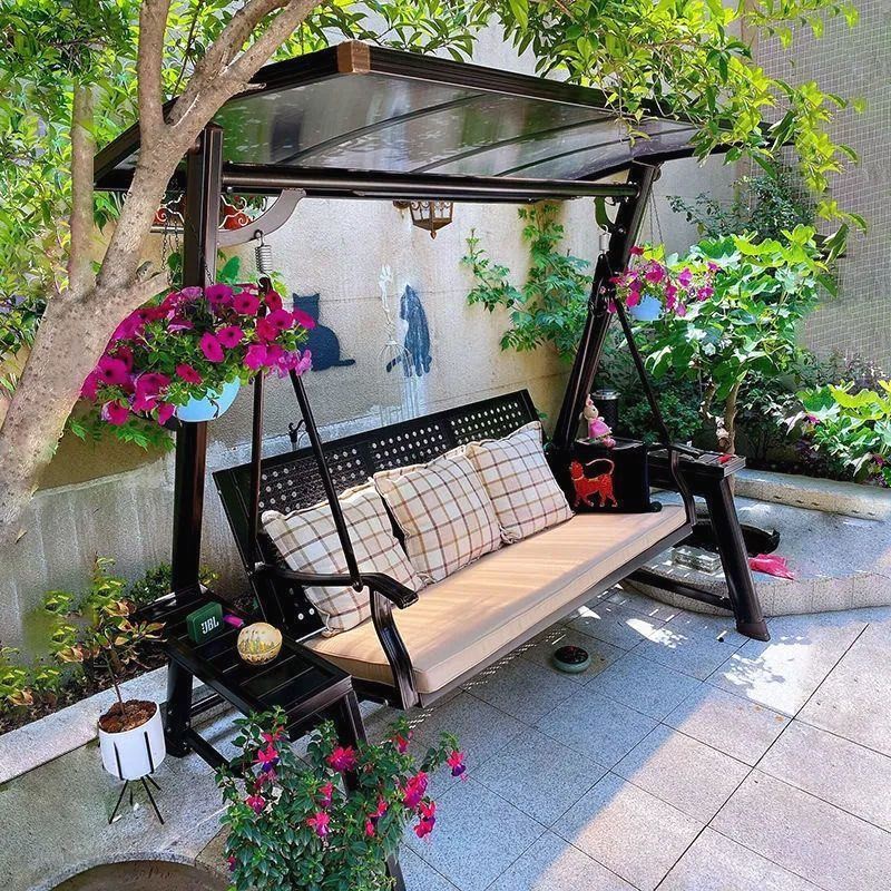 Outdoor Wrought Iron Rocking Chair Swing Chair Balcony Indoor Outdoor ...
