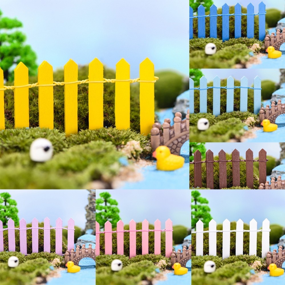 1 Pcs Mini Wood Fence Wooden Fencing Handmade Crafts DIY Mini Landscape ...
