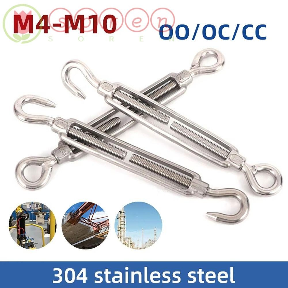 SOREN 1Pcs Wire Rope Tensioner, Hooks & Eye Turnbuckle 304 Stainless ...