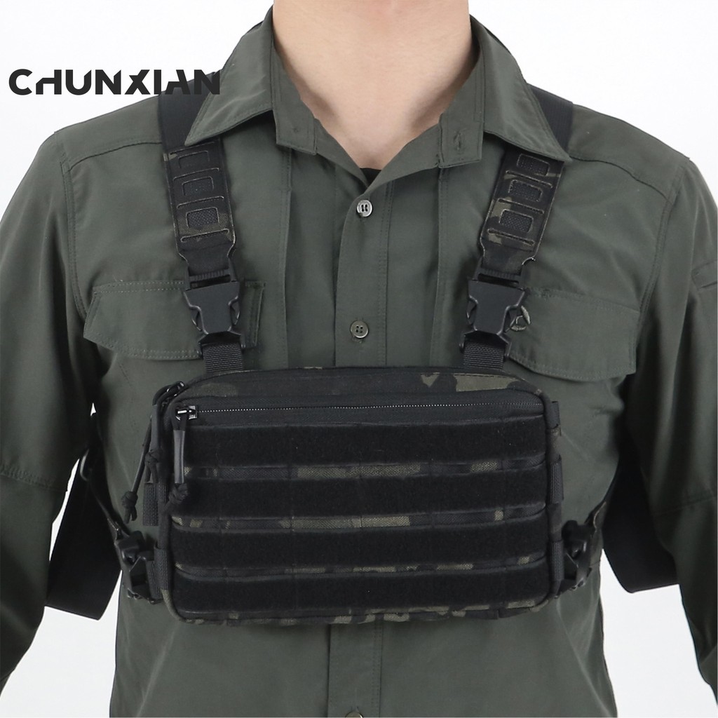 1000D Outdoor Vest Bag CS Wargame Chest Rig Magazine Holster Molle System Men Nylon Backpack EDC ...