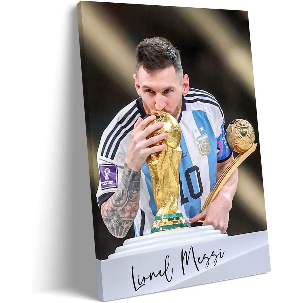 Football Superstars-Lionel Messi Champion World Cup Signature Poster ...