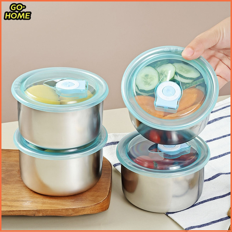 【GO 】Stainless Steel Sealed Fresh-keeping Box Outdoor Packaging Fresh ...