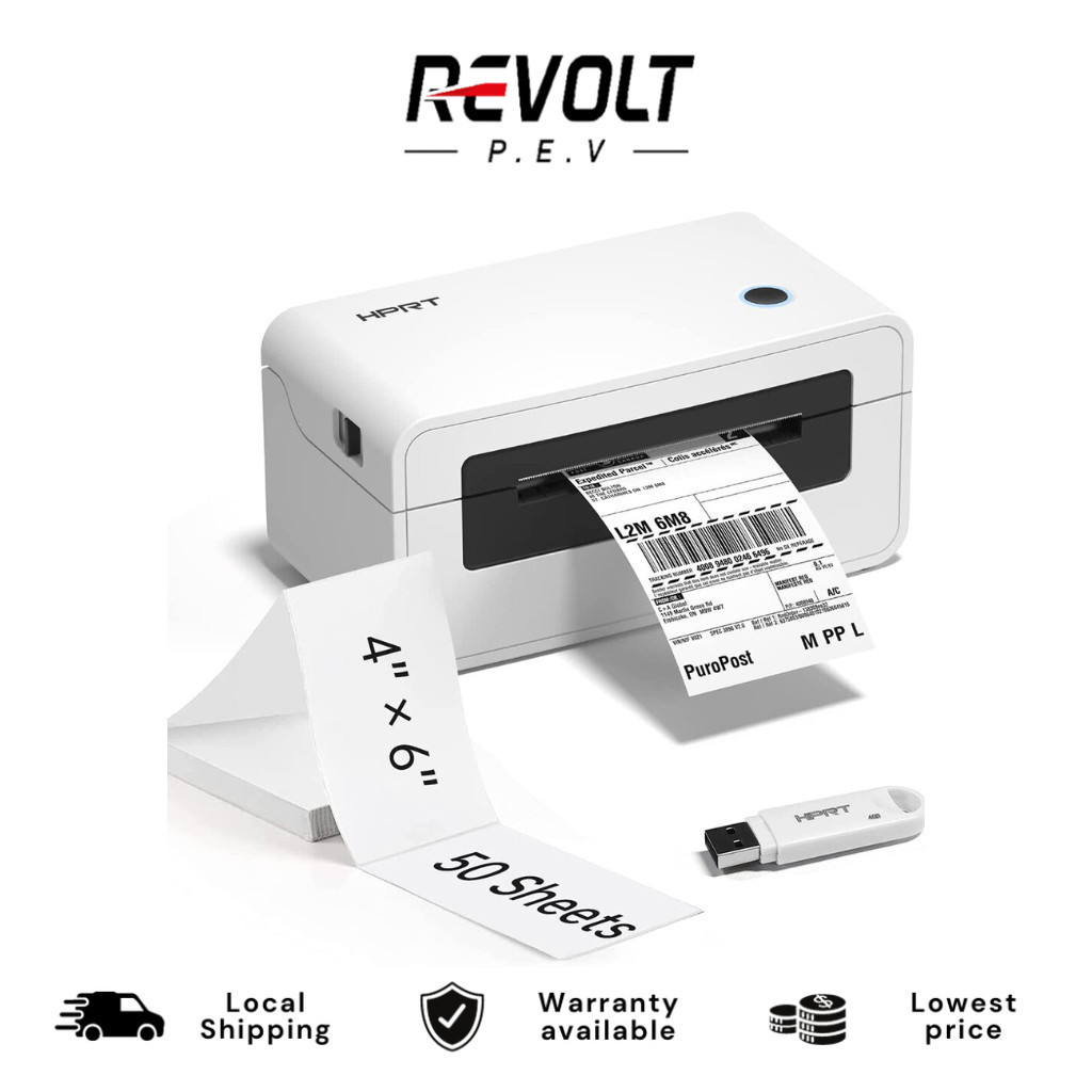 [Upgraded] HPRT Label Thermal Printer with Bluetooth & USB A6 Air ...
