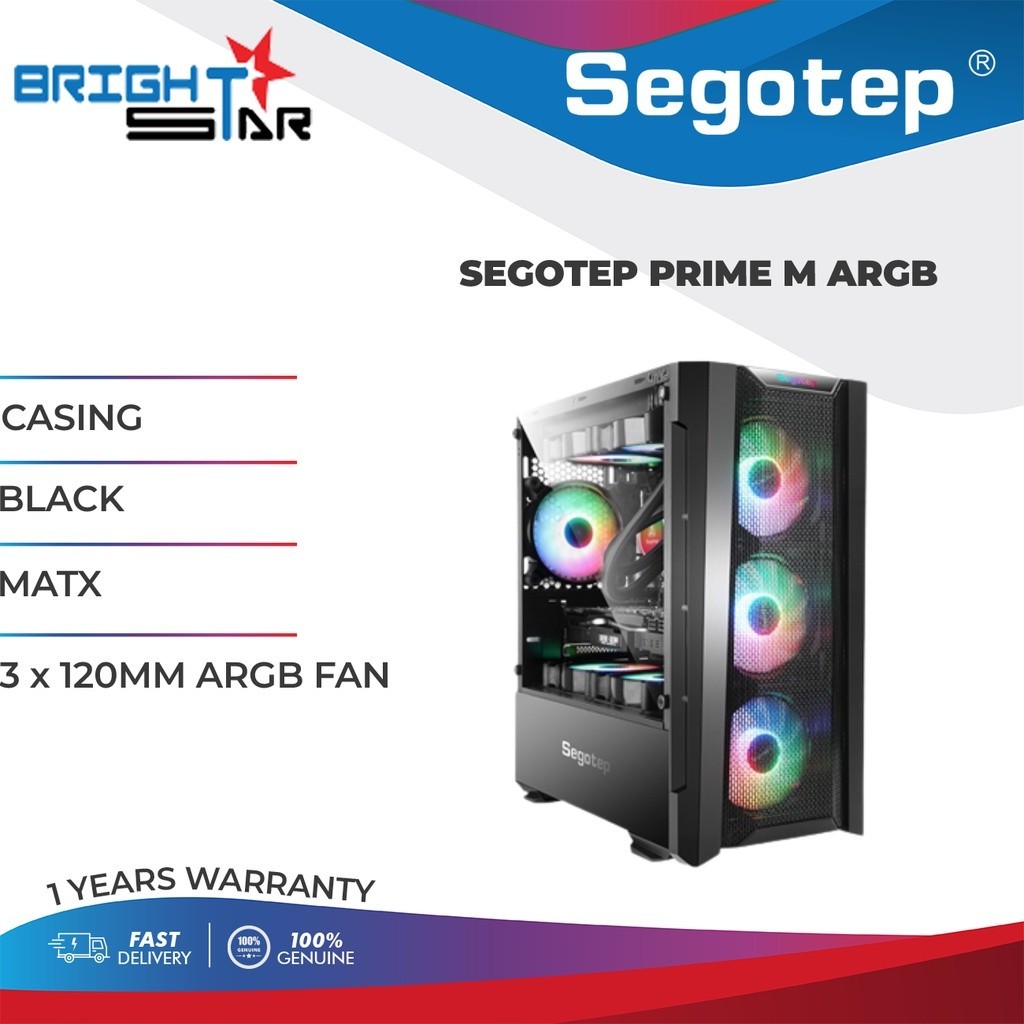 SEGOTEP PRIME M ARGB MATX PC CASE (BLACK,WHITE) | Shopee Singapore