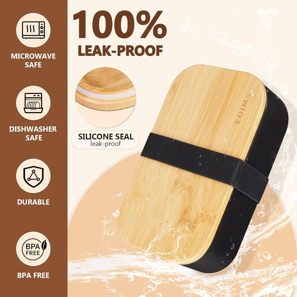 Bento Box for Adults,Japanese Food Containers for Women/Man,Cute Bamboo ...