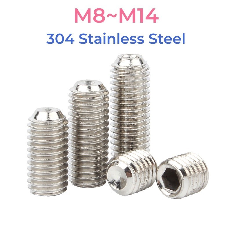 304 Stainless Steel Hex Hexagon Socket Allen Grub Set Screw M8 M10 M12 ...