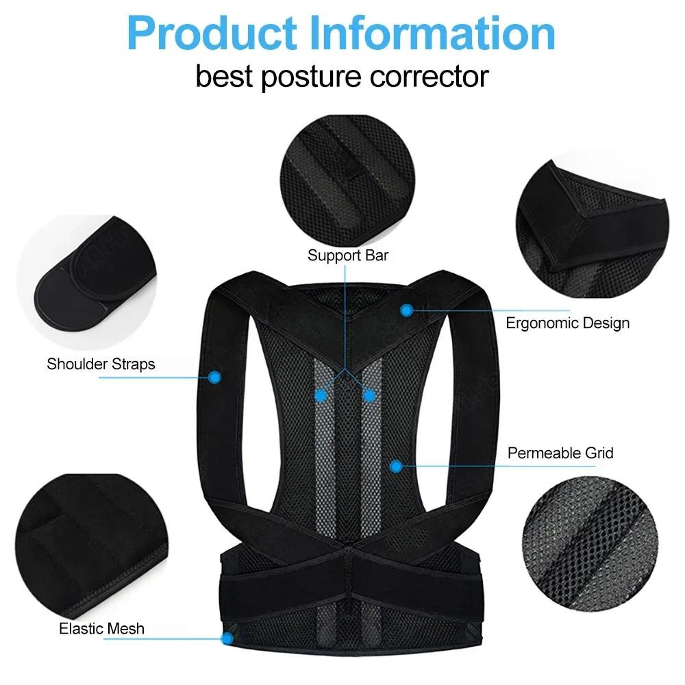 1pcs Reinforced Belt Lumbar Column Posture Corrector Vest Adjustable ...