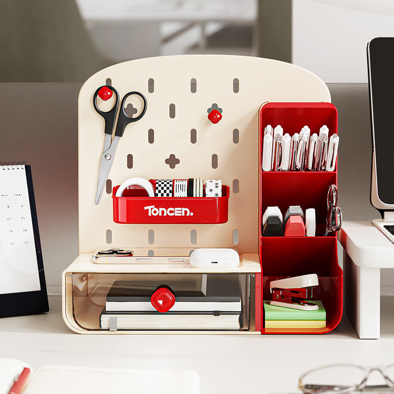 Official Desktop Wire-Wrap Board Storage Box Desk Stationery Organizing ...