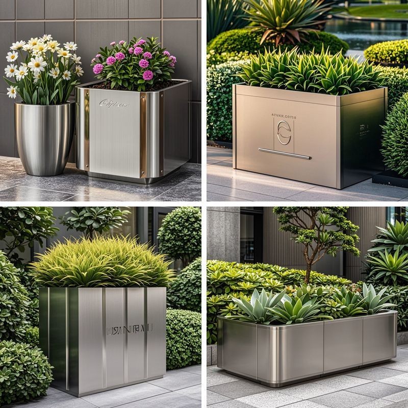 Custom High-end Outdoor Mall Hotel Community Rectangular Stainless ...