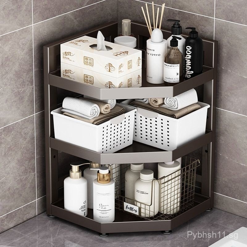 Bathroom Storage Rack Wall Corner Shelf Floor Multi-layer Bathroom ...