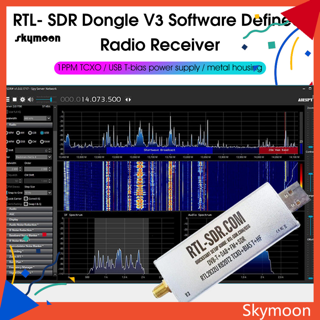 Skym* RTL-SDR V3 R820T2 RTL2832U 1PPM TCXO SMA RTLSDR Radio Receiver ...