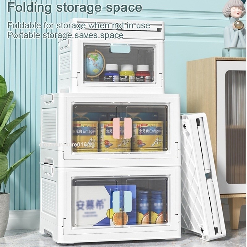 Extra Strong Foldable Storage Box Side Opening Stackable Sturdy Box ...