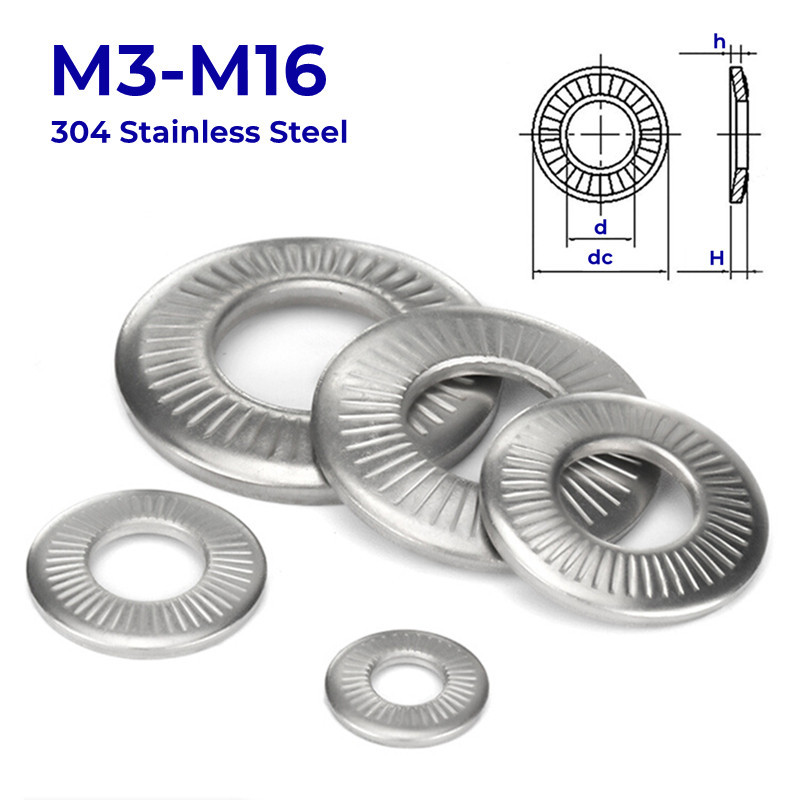 304 Stainless Steel Locking Washer M3 M4 M5 M6 M8 M10 M12 M14 M16 Metal ...