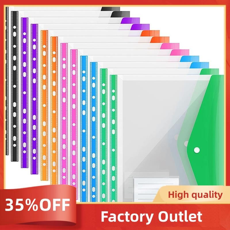 12Pack A4 Plastic File Folder,Expandable A4 Expandable Punched Pockets ...
