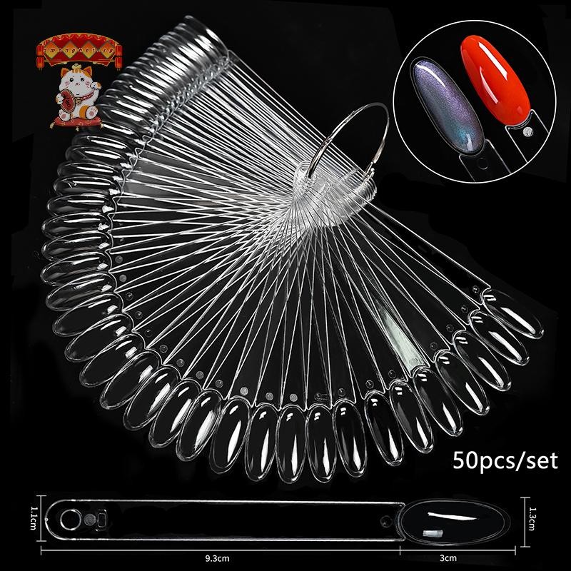 Amonghot> 50 Tips Clear Nail Swatches Color Card Display Chart Gel ...