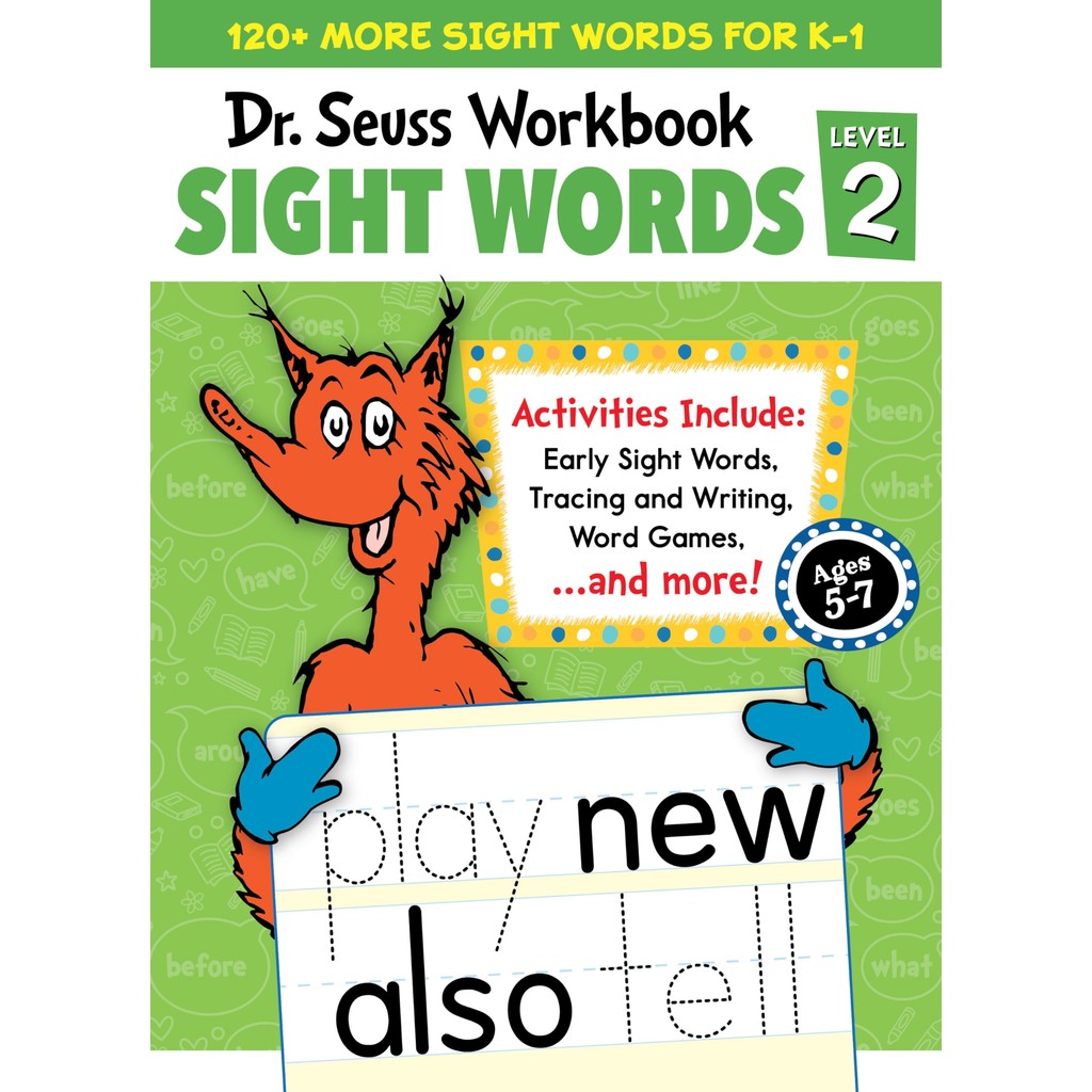Dr. Seuss Sight Words Level 2 Workbook: A Workbook for Kindergarten and ...