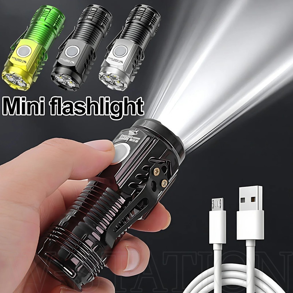5 Modes 3 LEDs Super Bright Mini Flashlight - Outdoor Camping Fishing ...