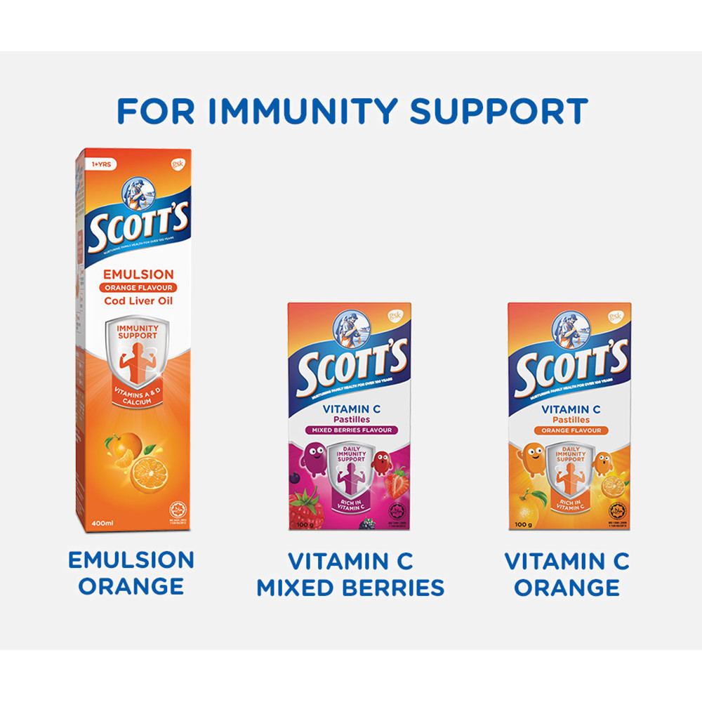 [3 Packs] SCOTT'S Emulsion Cod Liver Oil with Omega 3 Fatty Acid DHA ...