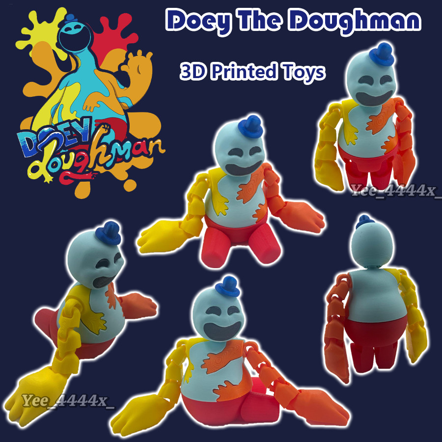 3D Printed Doey The Doughman Toy Game Character Doey Figurine Ornament ...