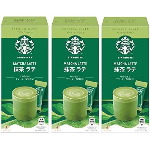 Nestle Starbucks® Premium Mix Green Tea Latte Stick Coffee 4P x 3 boxes ...