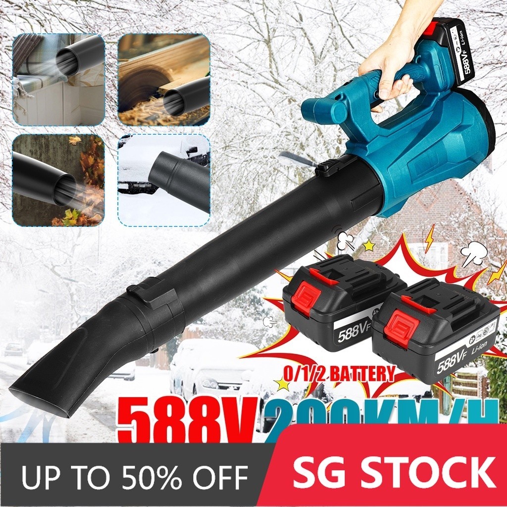 Blue 30000RPM Cordless Electric Air Blower Handheld Leaf Blower Dust ...