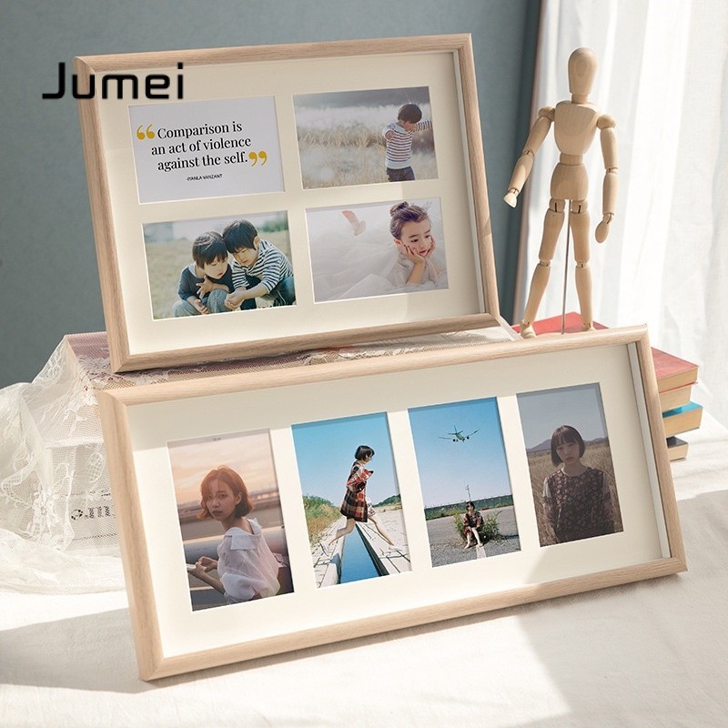 WeLike | Solid Wood Multilink Picture Frame Table 4R Photos Decoration ...