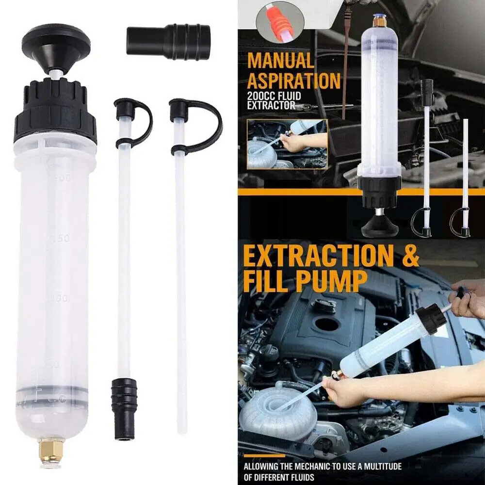 500/200ML Car Oil Fluid Extractor Auto Air Pump Filling Syringe Bottle ...