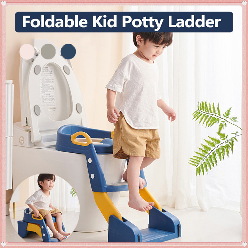 Kids Potty Ladder Baby Toddlers Ladder Foldable Training Toilet Seat ...