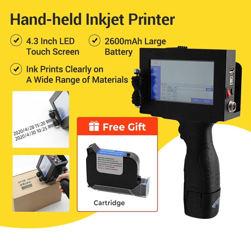 Hand-held Inkjet Printer Date Time Coder Code Logo Label Maker on Glass Metal Plastic Handheld ...