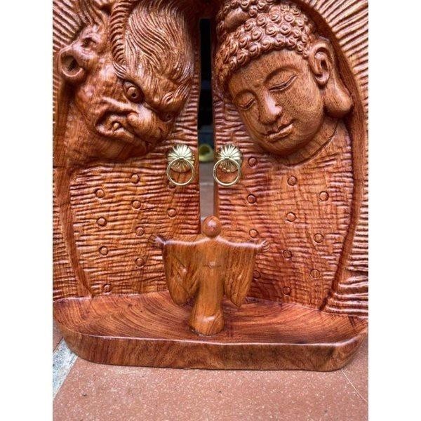 Feng shui good and evil door statue of incense wood and stone, 25x24x7 ...