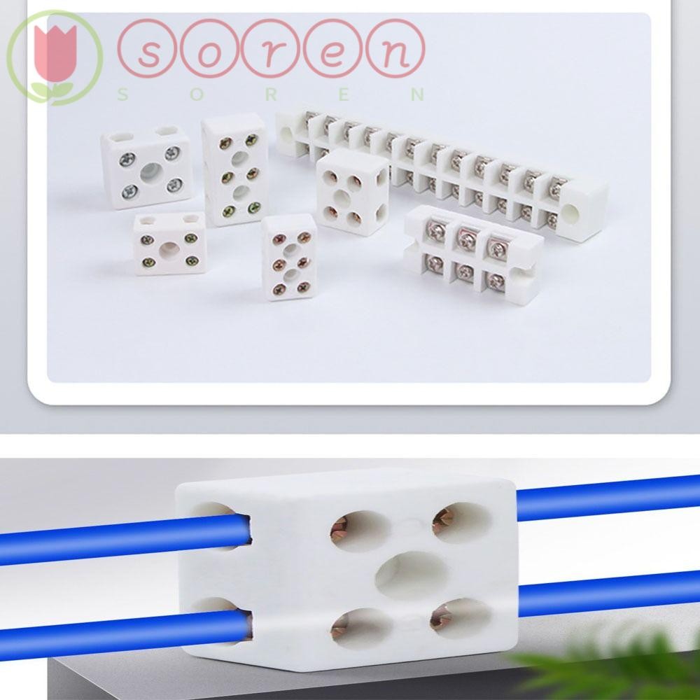 SOREN Ceramic Wiring Terminal Block, 1 In 1 Out High-temperature ...