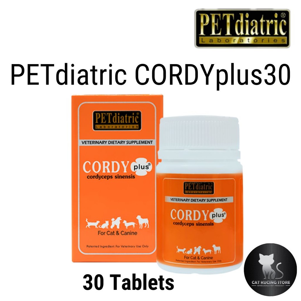 Petdiatric Cordy Plus 30 For Cats & Dogs 30 Tablets (Immune Booster ...