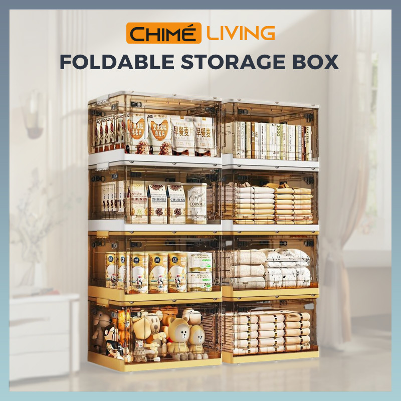 Collapsible Korean XL Large Foldable Storage Box | Transparent Wardrobe ...