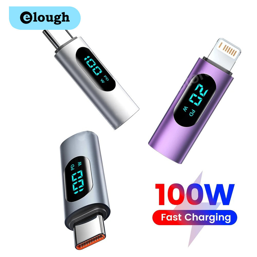 Elough OTG Digital Display USB Type C Female To Type C lOS Male to USB ...