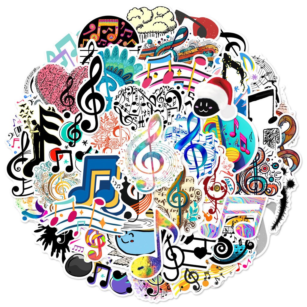 60Pcs/Set Music Studio Series 03 Stickers DIY Fashion Waterproof Doodle ...